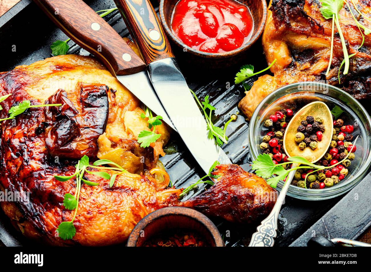 Marinated meat in frying pan hi-res stock photography and images - Alamy