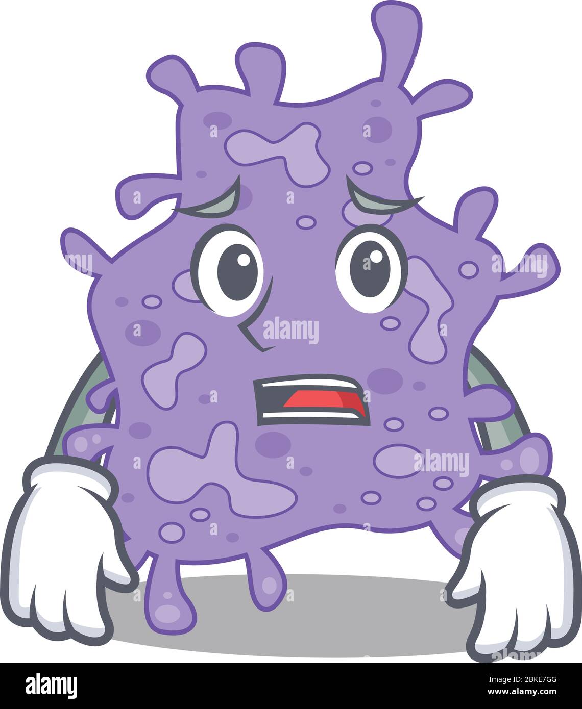 Cartoon design style of staphylococcus aureus showing worried face ...