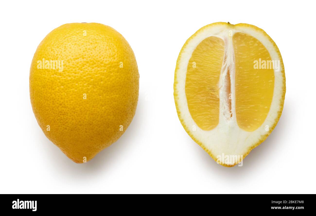 Lemon top view cutout hi-res stock photography and images - Alamy