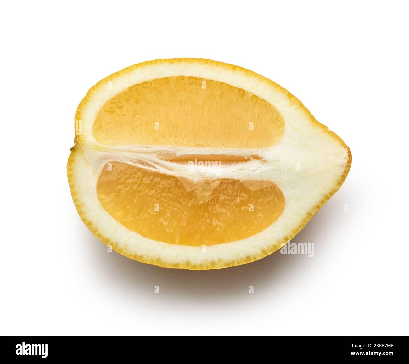 half of lemon isolated on white background, top view Stock Photo - Alamy
