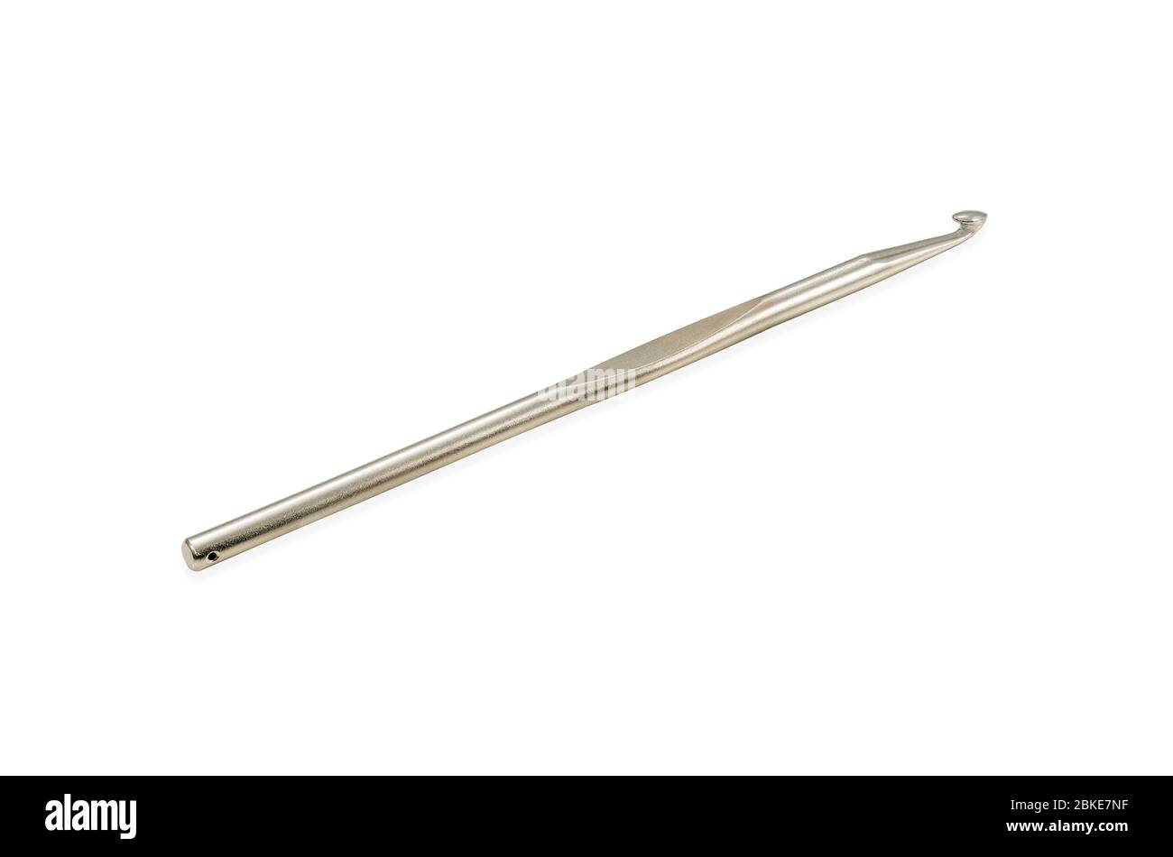 shiny metal hook needle for knitting isolated on white background Stock ...