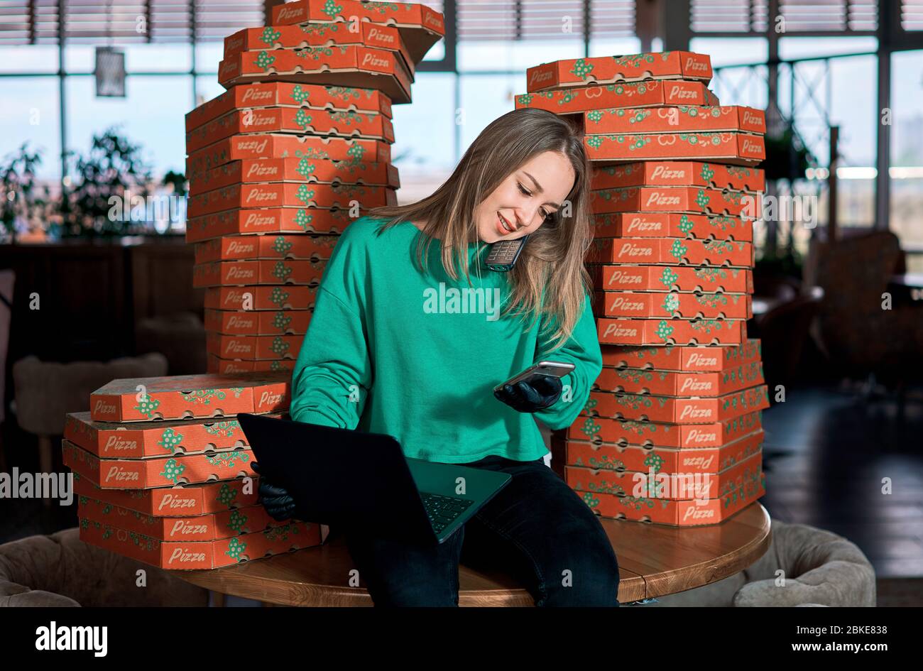 Female delivery girl hi-res stock photography and images - Alamy