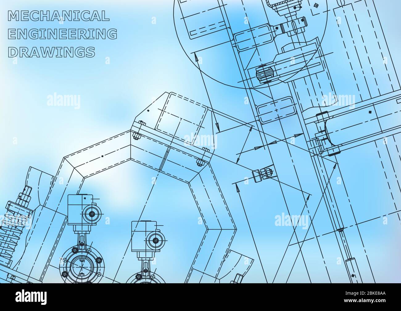 Blueprint, Sketch. Vector engineering illustration. Cover, flyer ...
