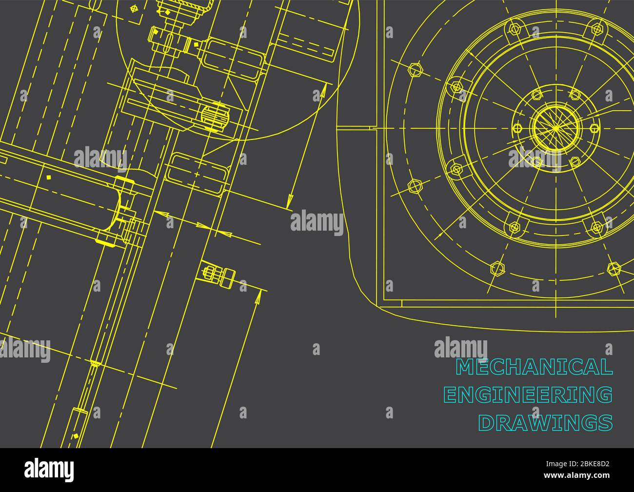 Blueprint, Sketch. Vector engineering illustration. Cover, flyer ...