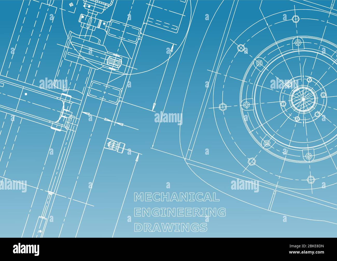 Blueprint, Sketch. Vector engineering illustration. Cover, flyer ...