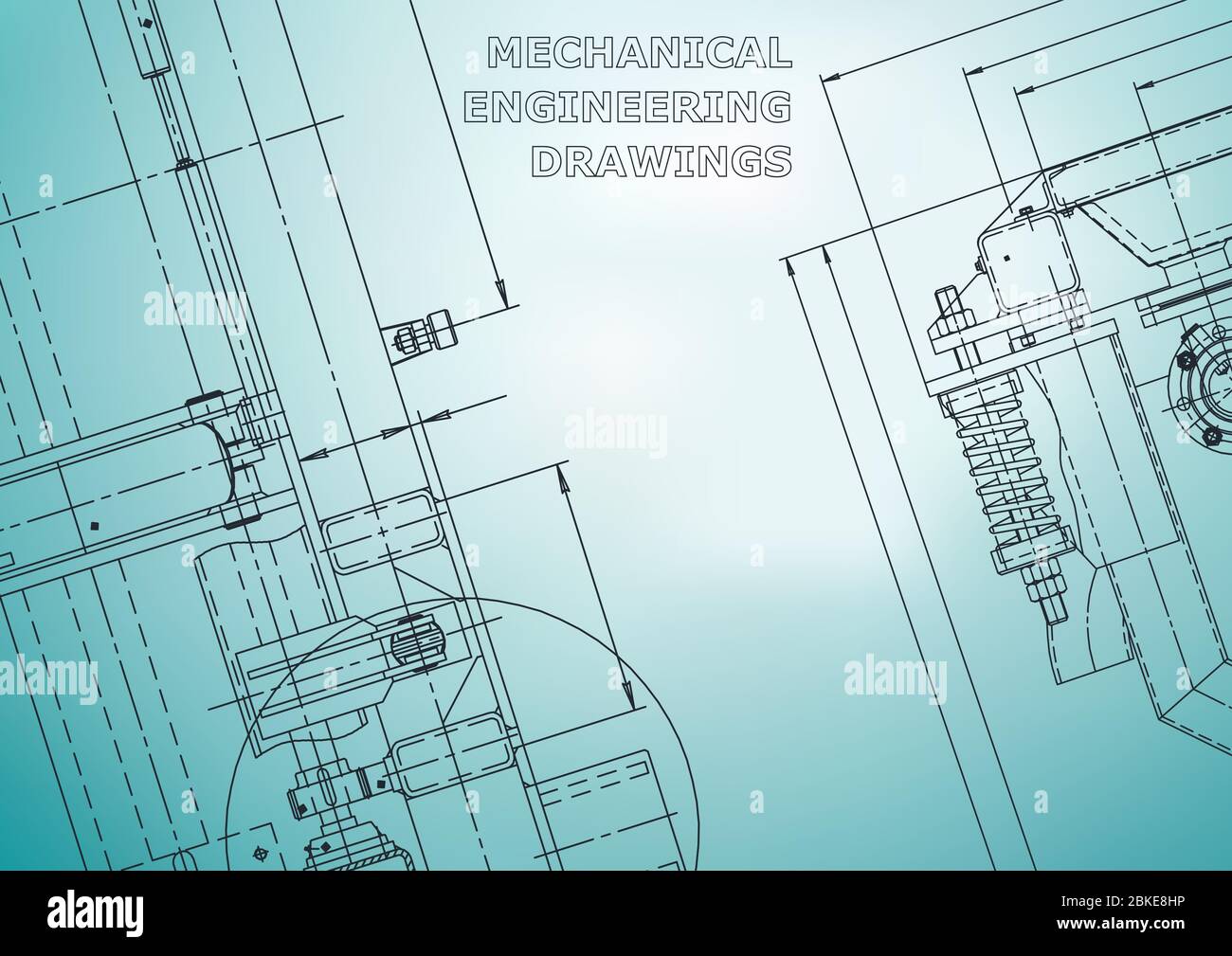 Blueprint. Vector engineering drawing. Mechanical instrument making ...