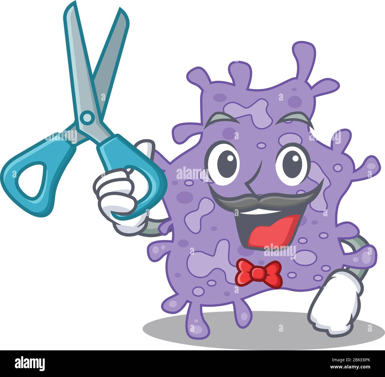 Sporty staphylococcus aureus cartoon character design with barber Stock ...