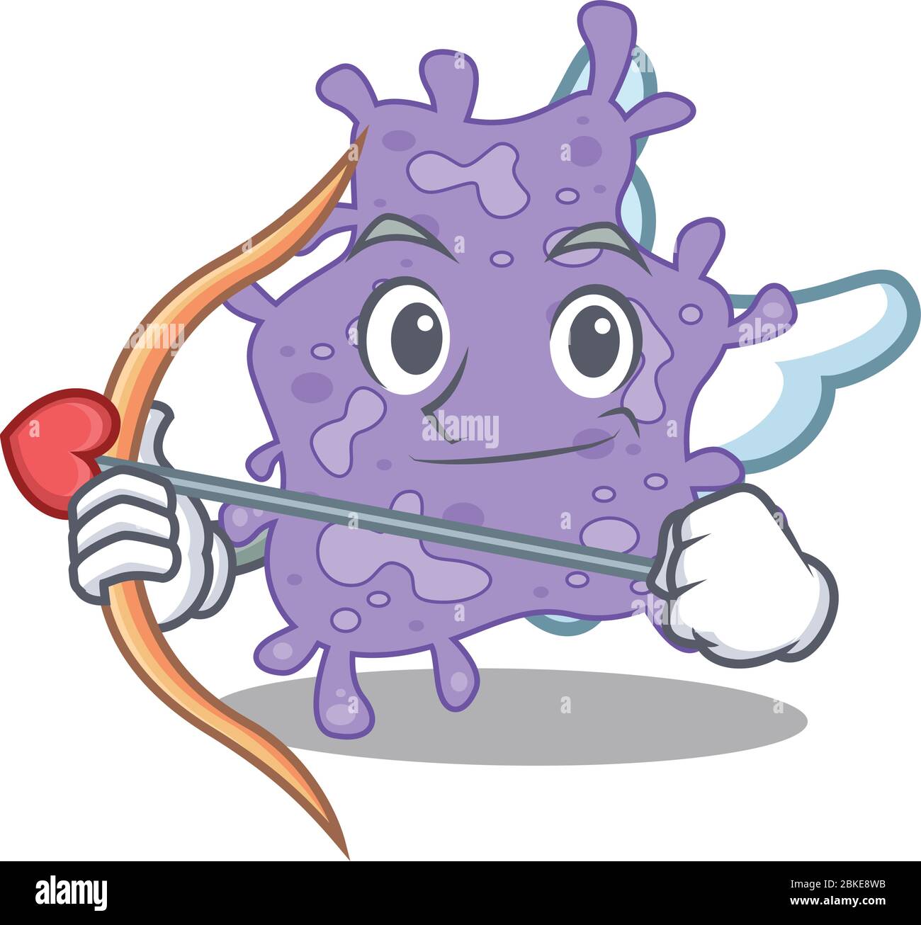 Staphylococcus aureus in cupid cartoon character with arrow and wings ...