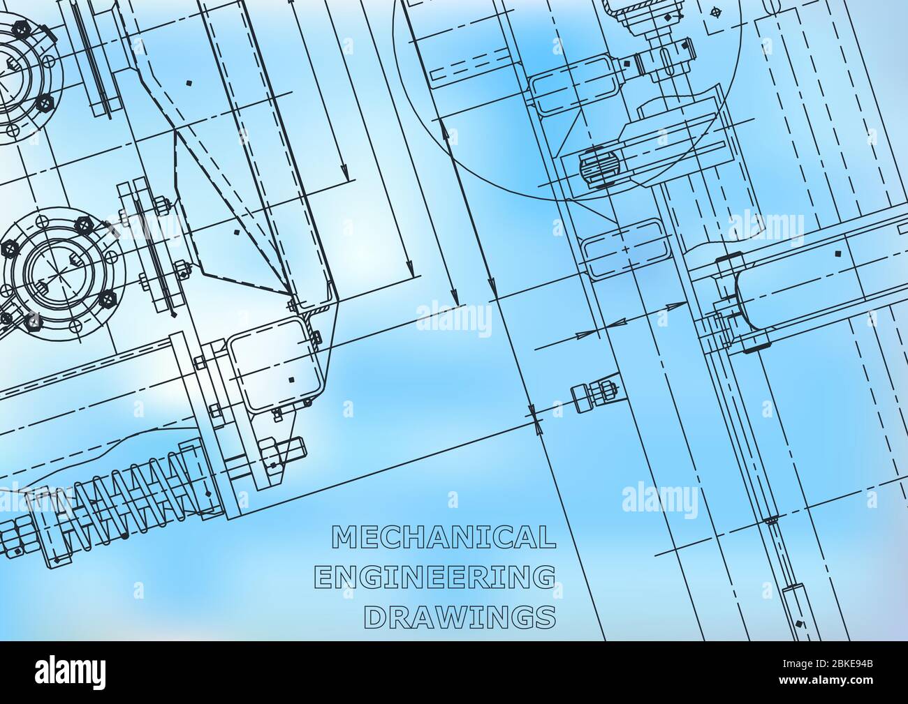 Blueprint. Vector engineering illustration. Computer aided design systems. Instrument-making ...