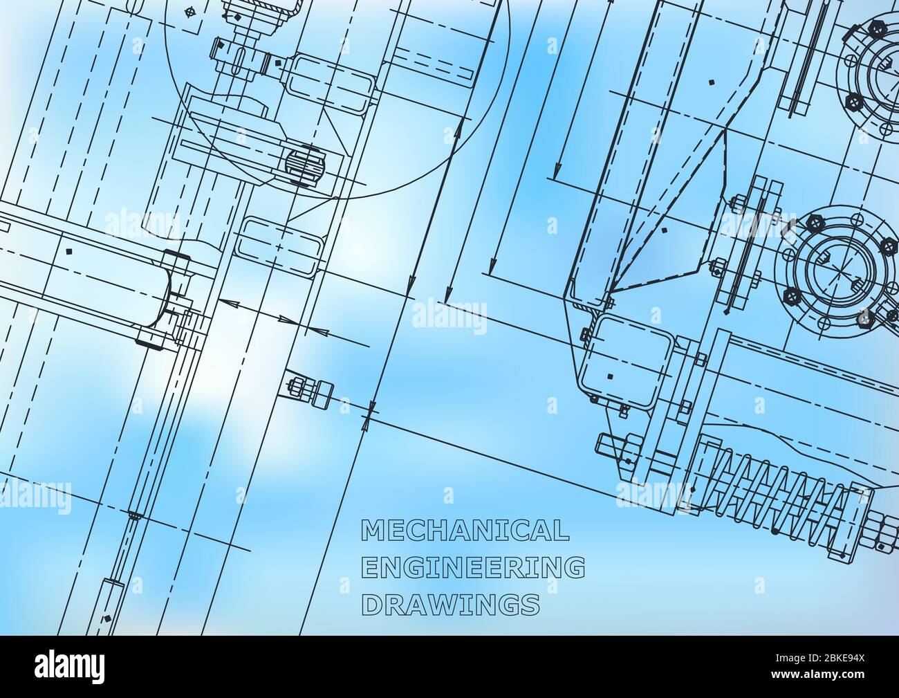 Blueprint. Vector engineering illustration. Computer aided design ...
