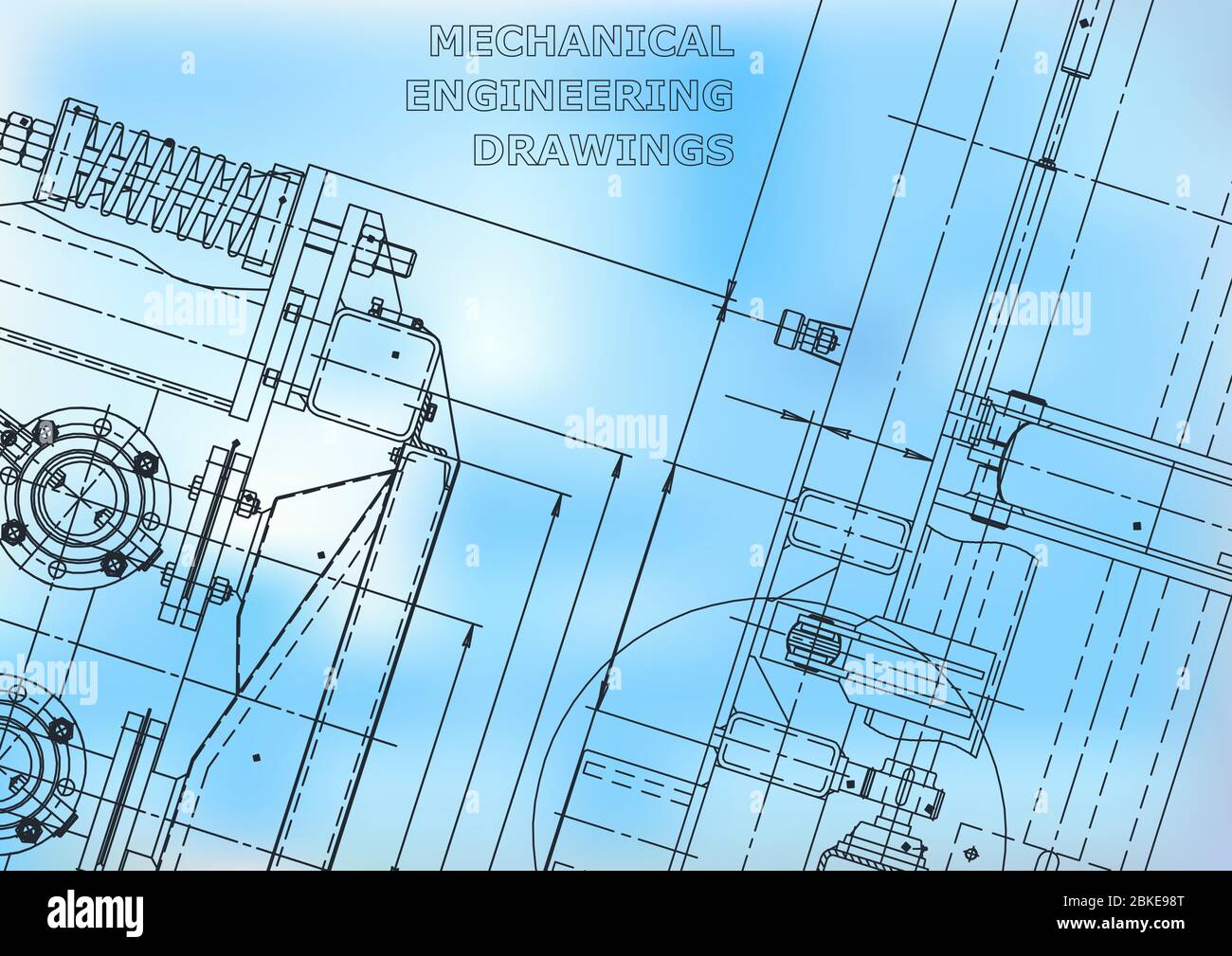 Blueprint. Vector engineering illustration. Computer aided design systems. Instrument-making ...