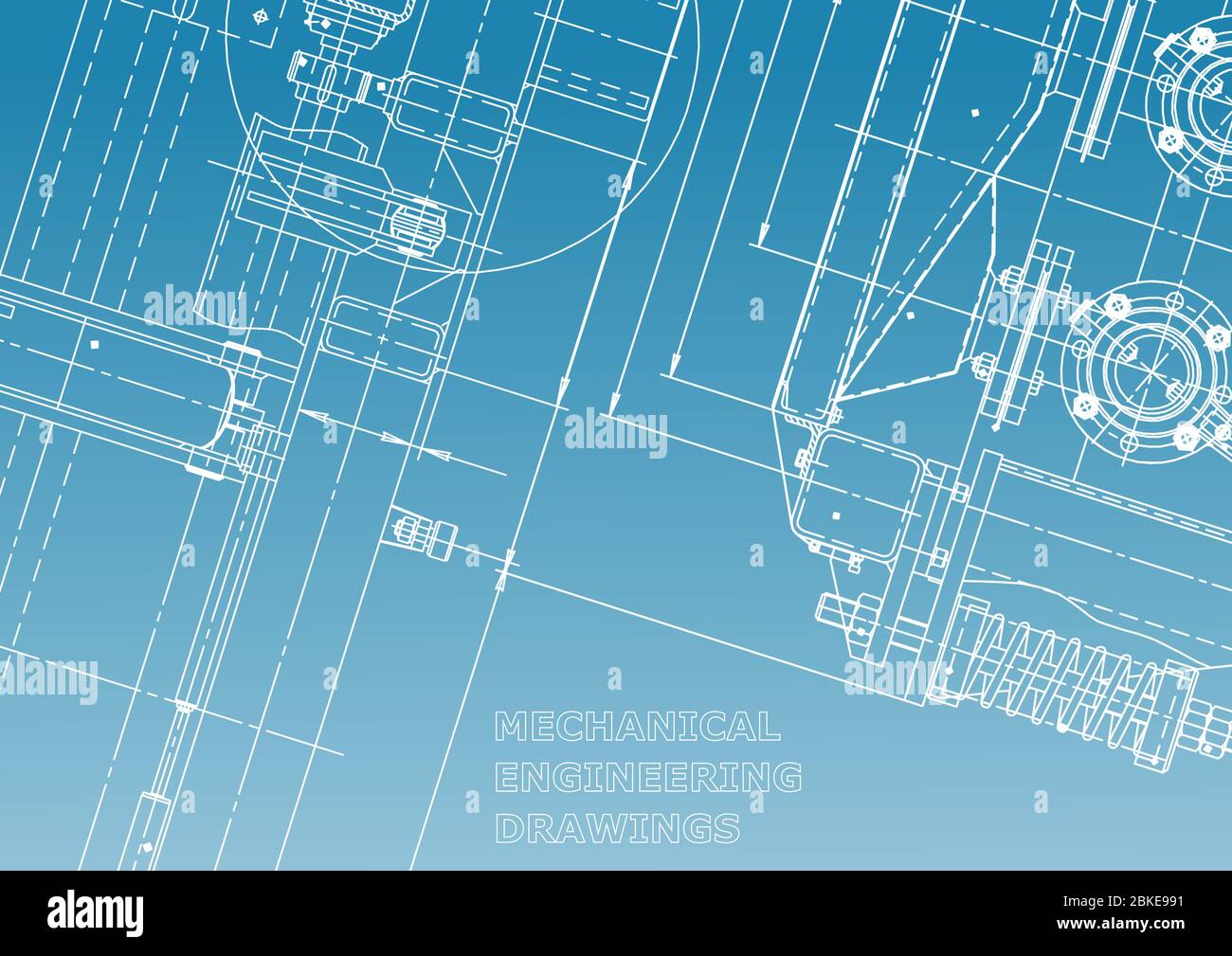 Blueprint. Vector engineering illustration. Computer aided design systems. Instrument-making ...