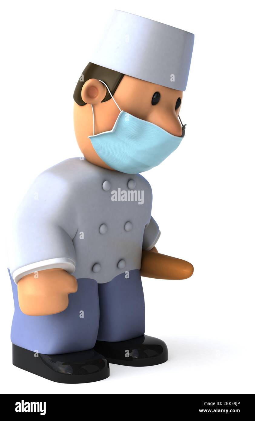 3D Illustration of a cartoon baker Stock Photo - Alamy