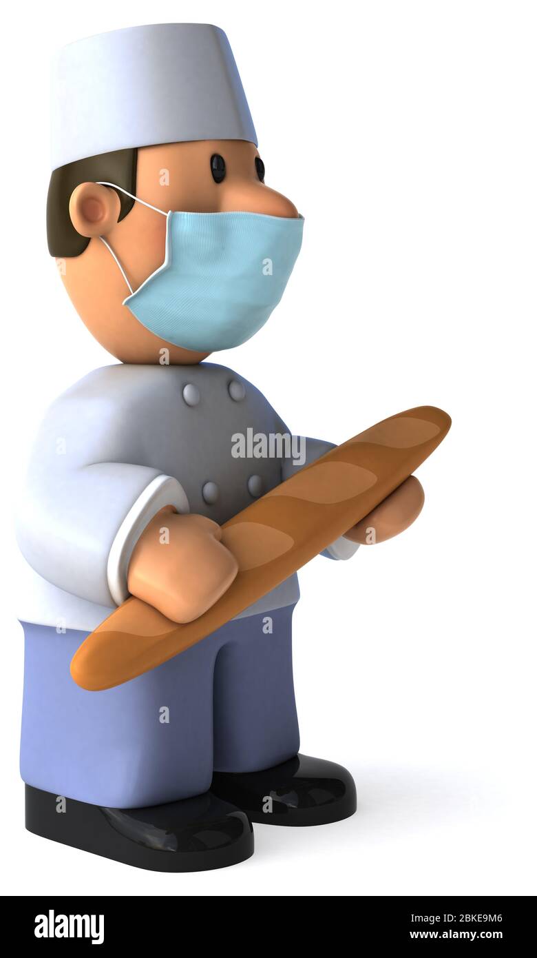 3D Illustration of a cartoon baker Stock Photo - Alamy