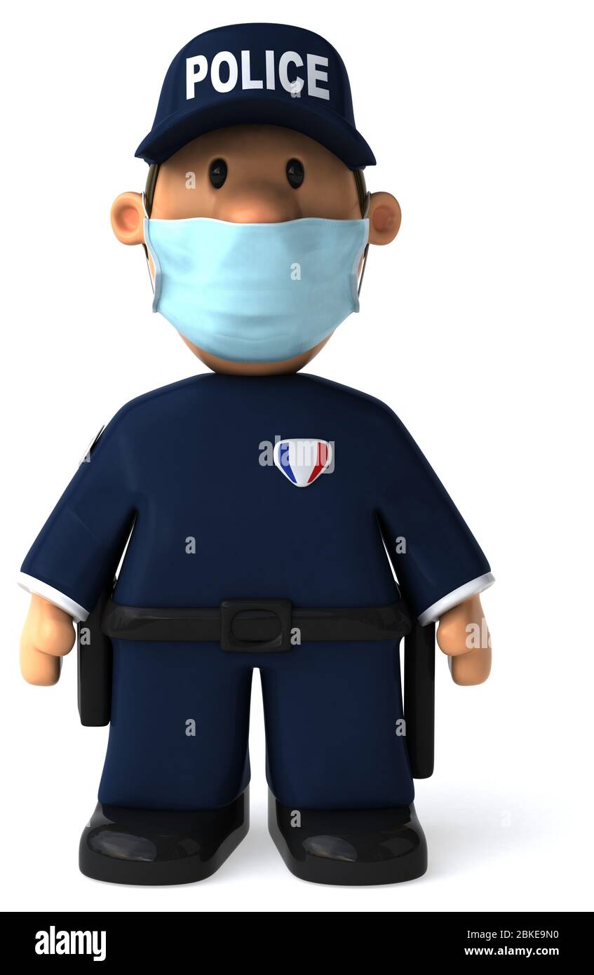 3D Illustration of a cartoon policeman Stock Photo - Alamy