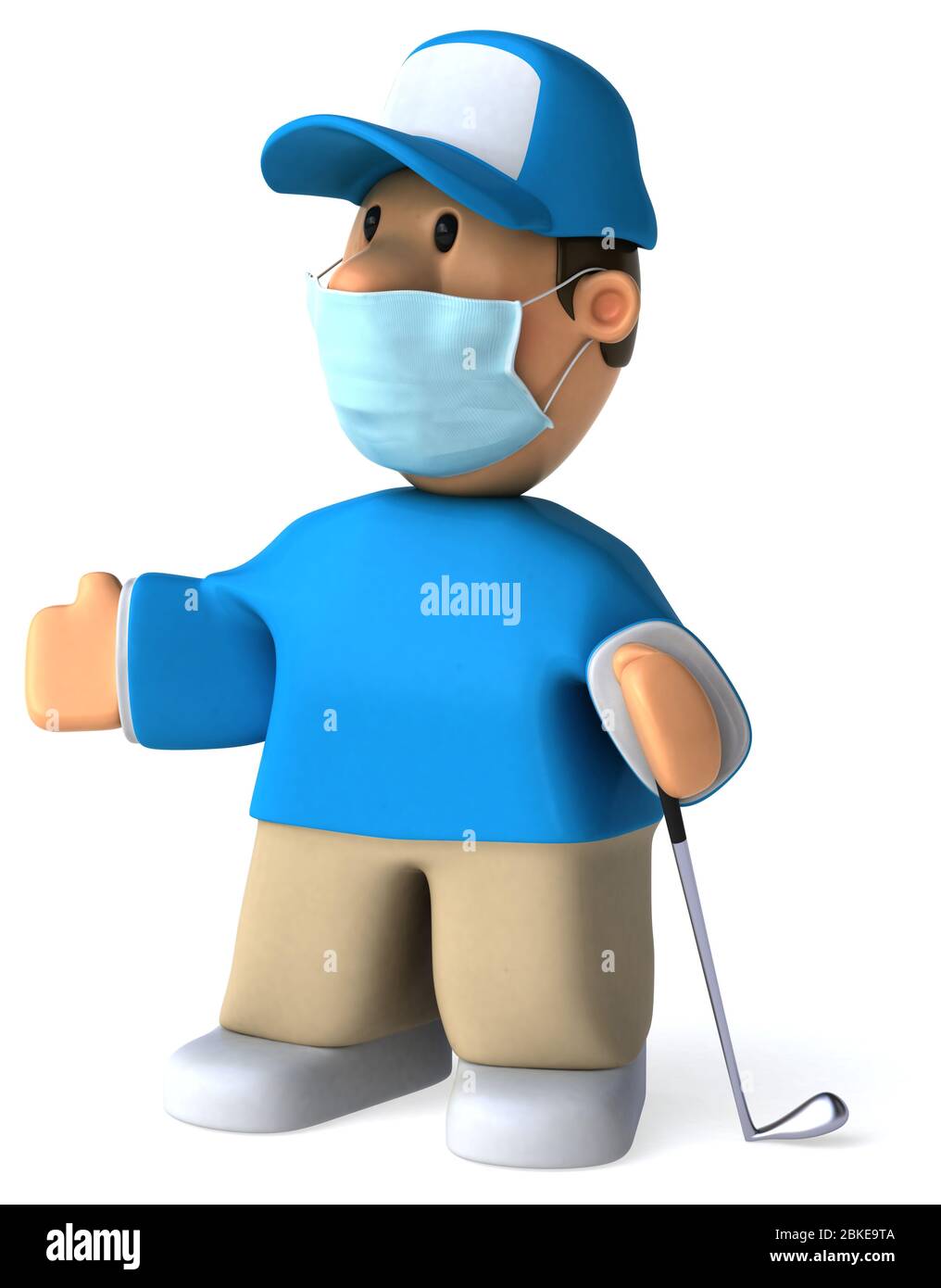3D Illustration of a cartoon golfer Stock Photo - Alamy