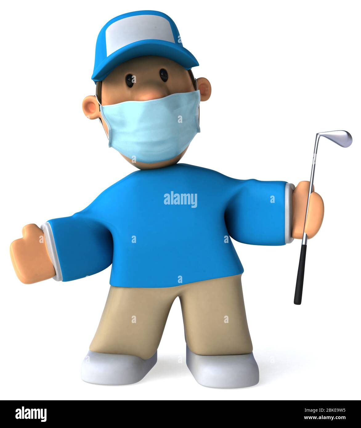 3D Illustration of a cartoon golfer Stock Photo - Alamy
