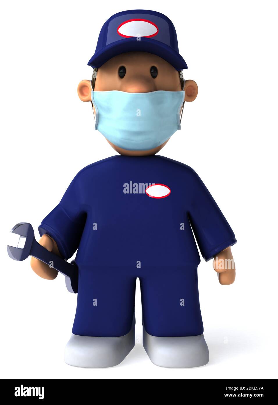 3D Illustration of a cartoon mechanic Stock Photo - Alamy