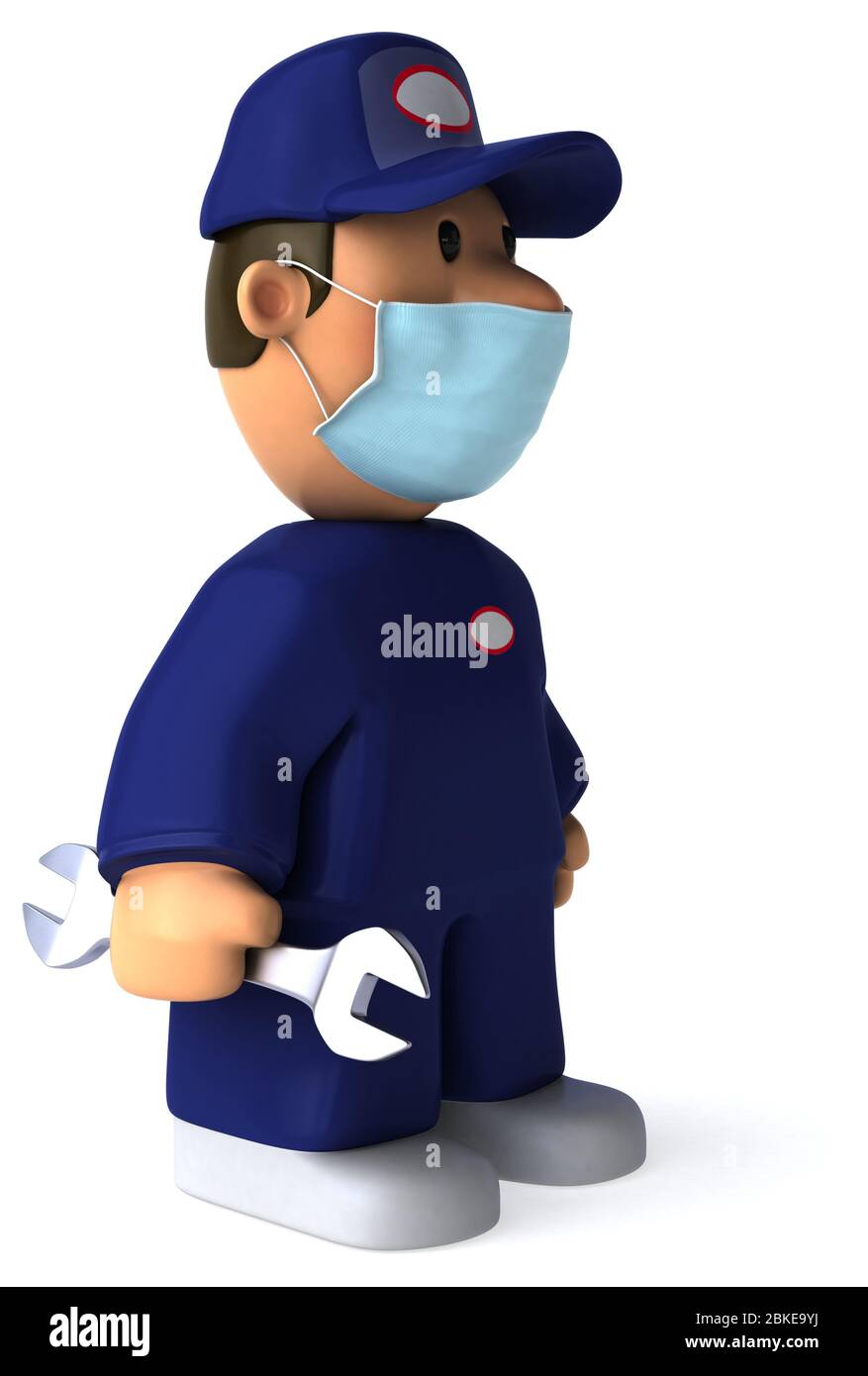 3D Illustration of a cartoon mechanic Stock Photo - Alamy