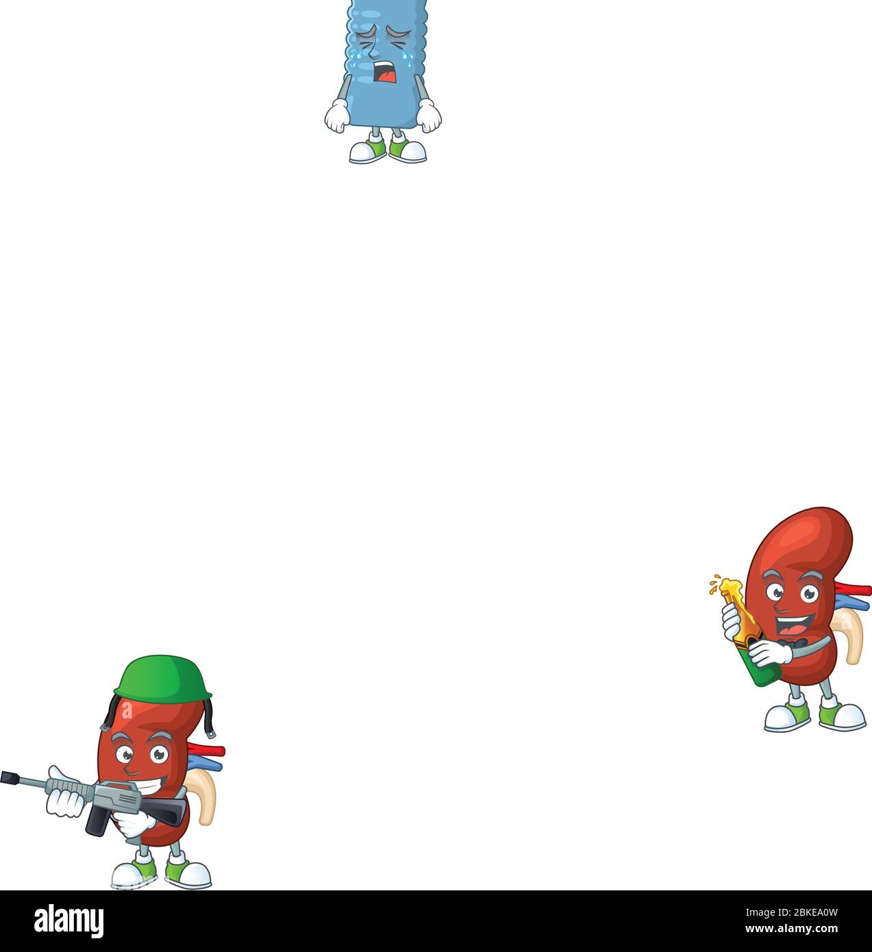 An elegant leaf human kidney Army mascot design style using automatic ...