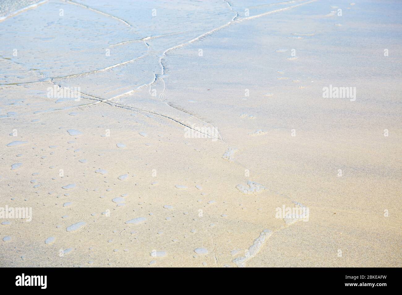 Waves on sand beach with texture background at sunlight Stock Photo - Alamy