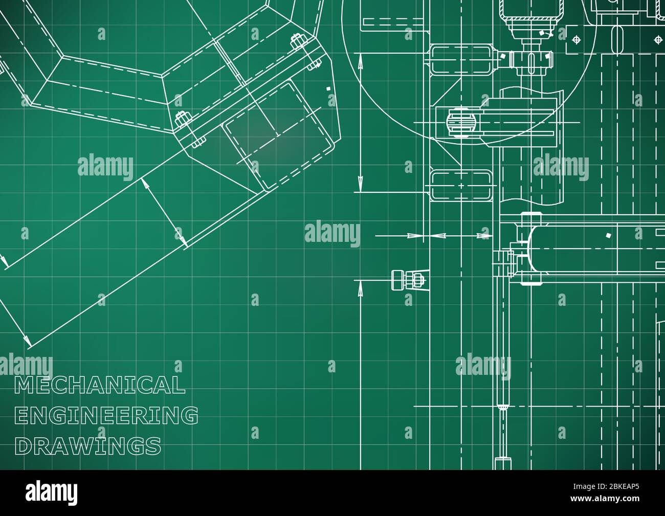 Vector engineering illustration. Mechanical engineering drawing ...