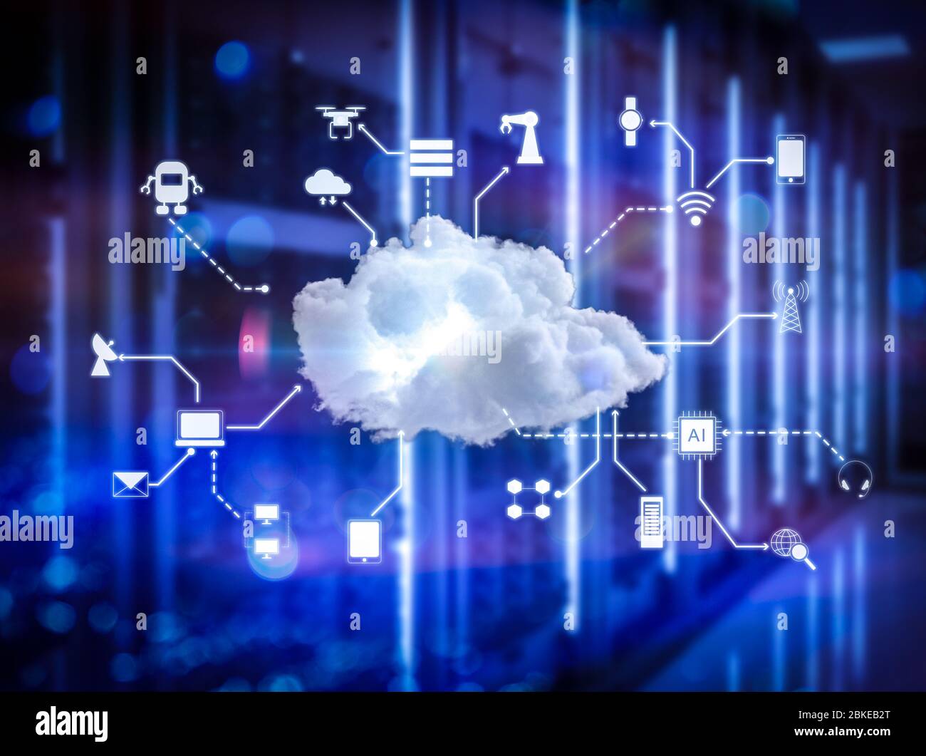 3d rendering cloud computing technology in server room Stock Photo - Alamy