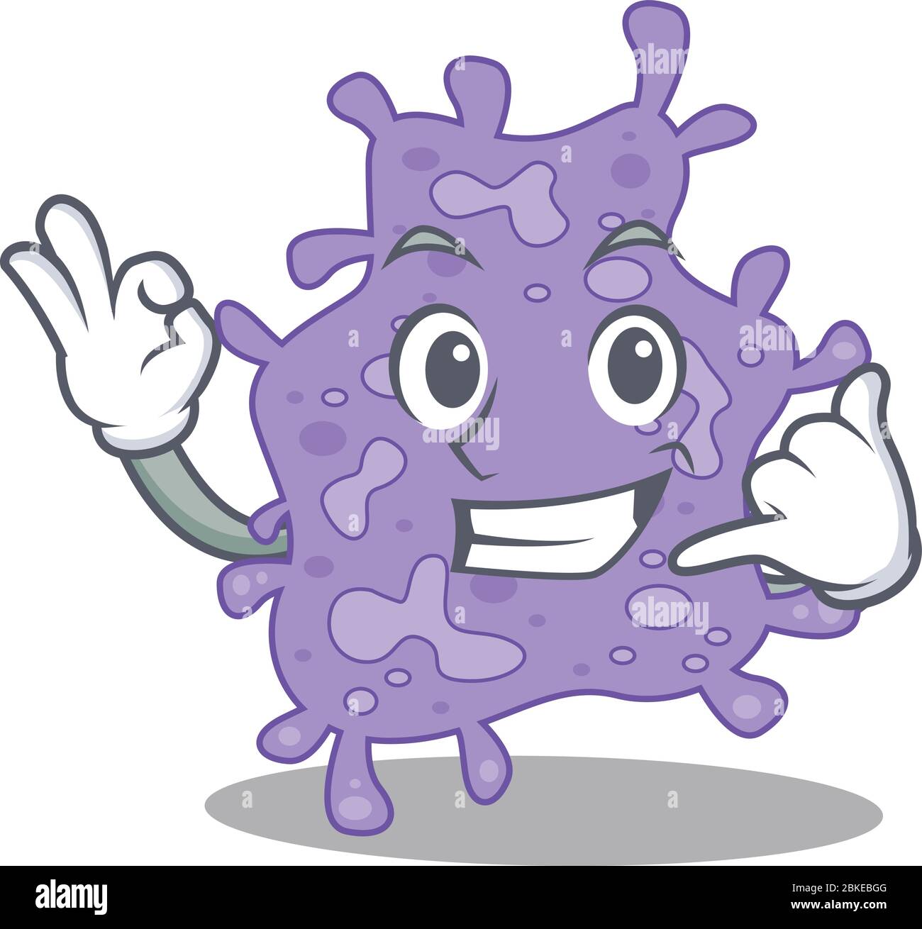 Cartoon design of staphylococcus aureus with call me funny gesture ...