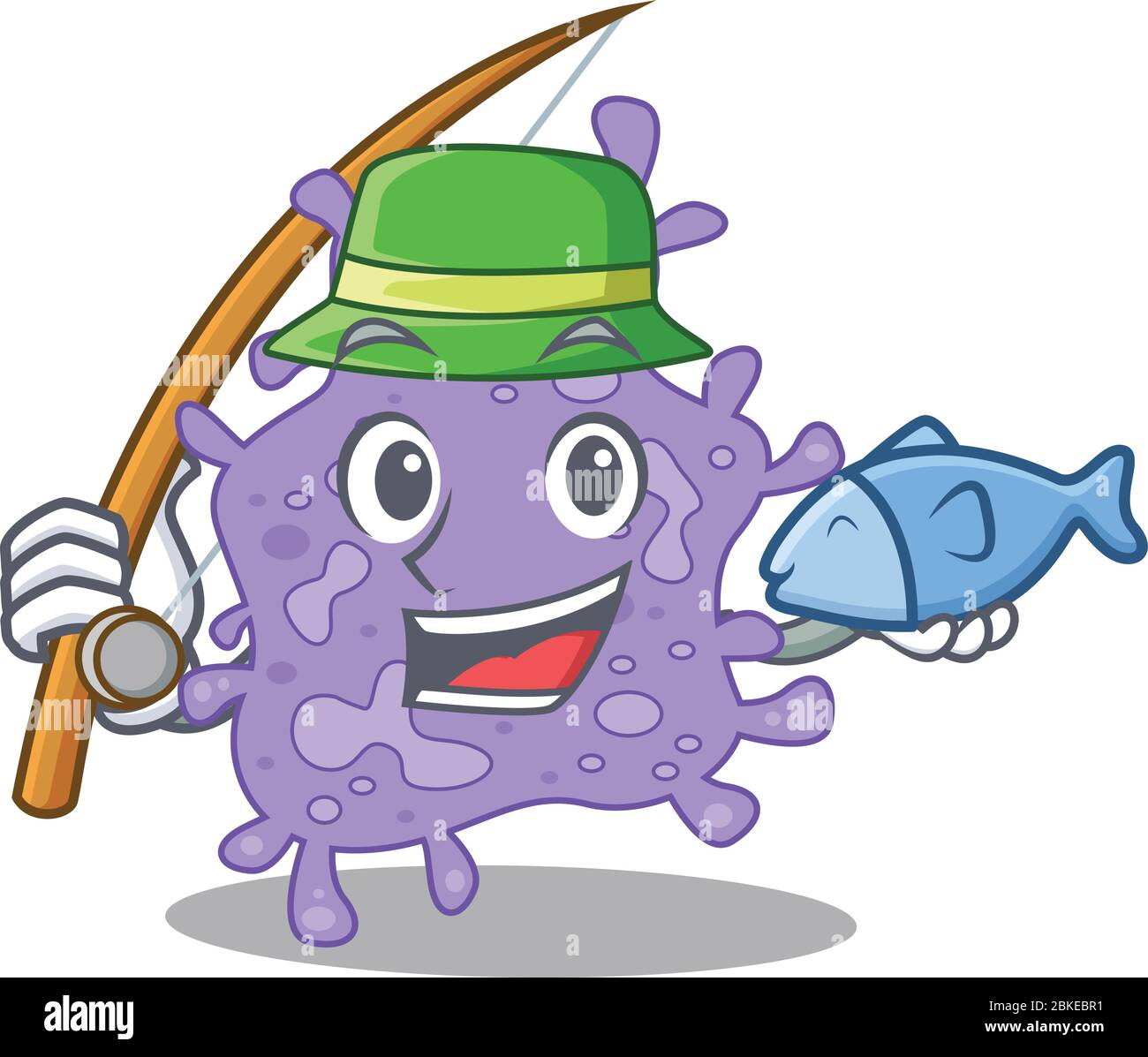 Cartoon design concept of staphylococcus aureus while fishing Stock ...