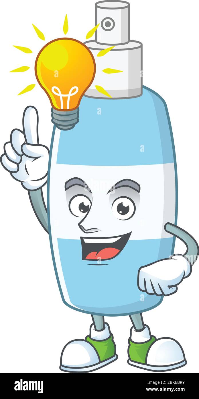 A genius spray hand sanitizer mascot character design have an idea ...