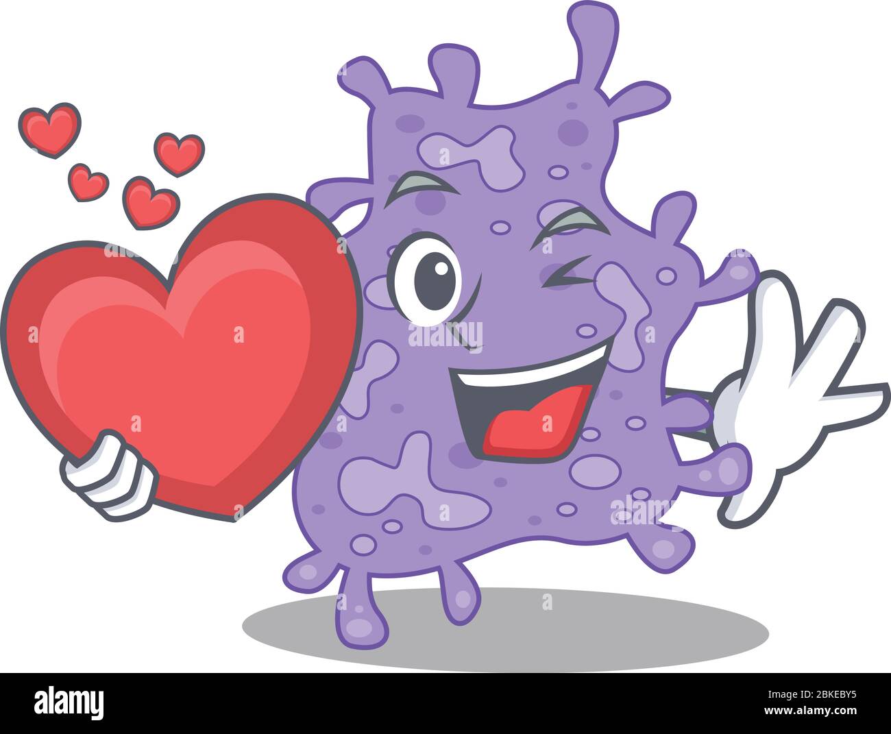 A sweet staphylococcus aureus cartoon character style with a heart ...