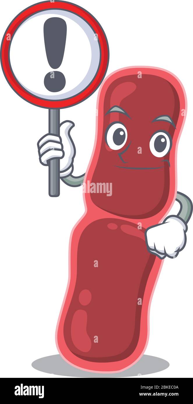 An icon of bacillus bacteria cartoon design style with a sign board ...