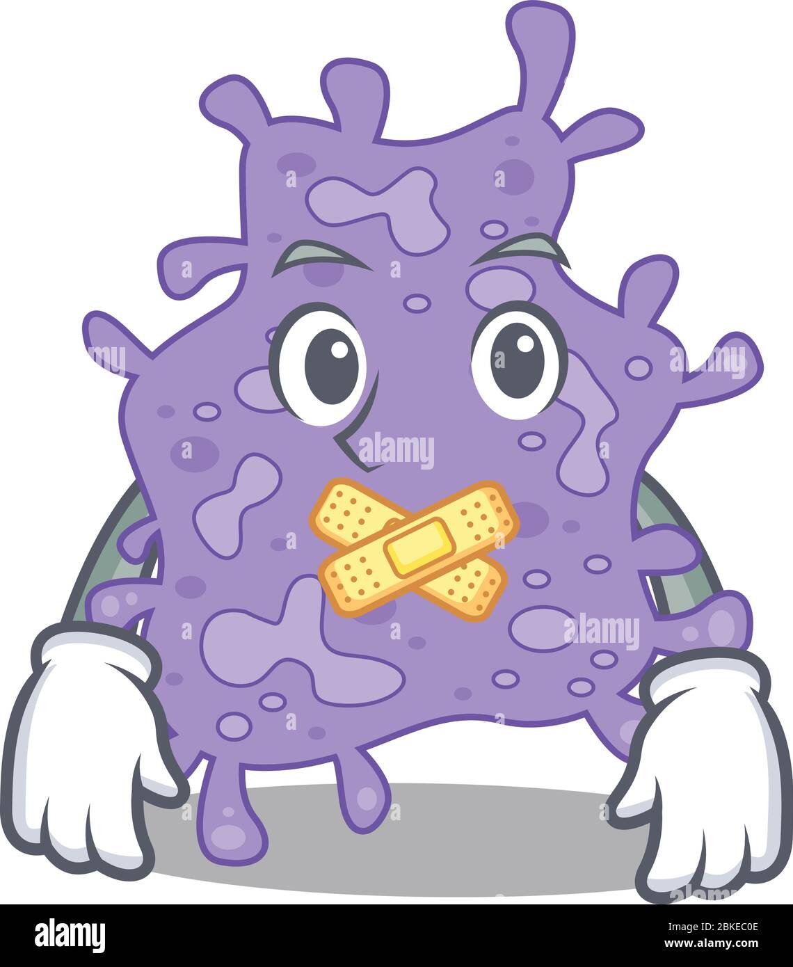 Staphylococcus aureus cartoon character style with mysterious silent ...