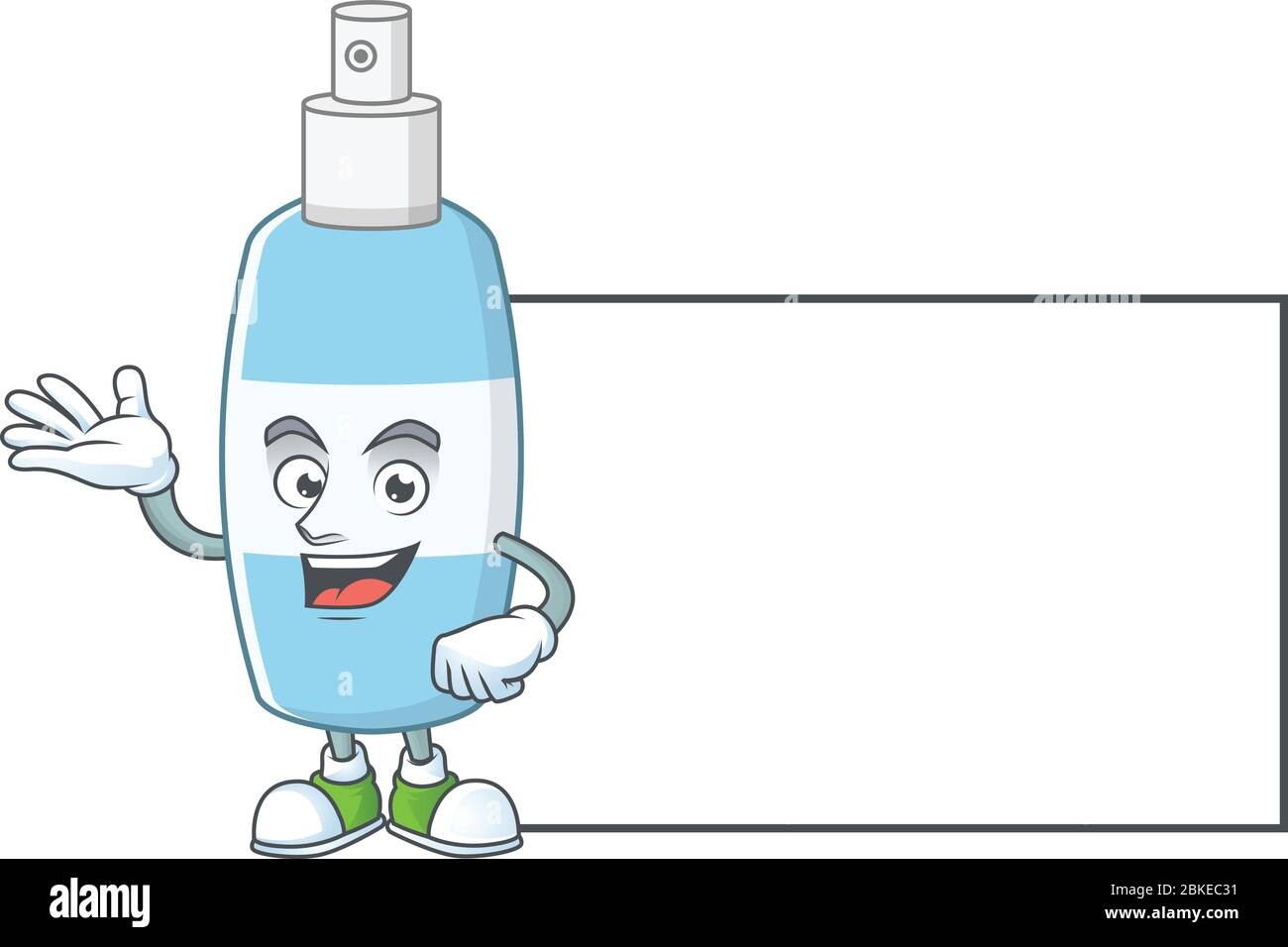 An image of spray hand sanitizer with board mascot design style Stock ...