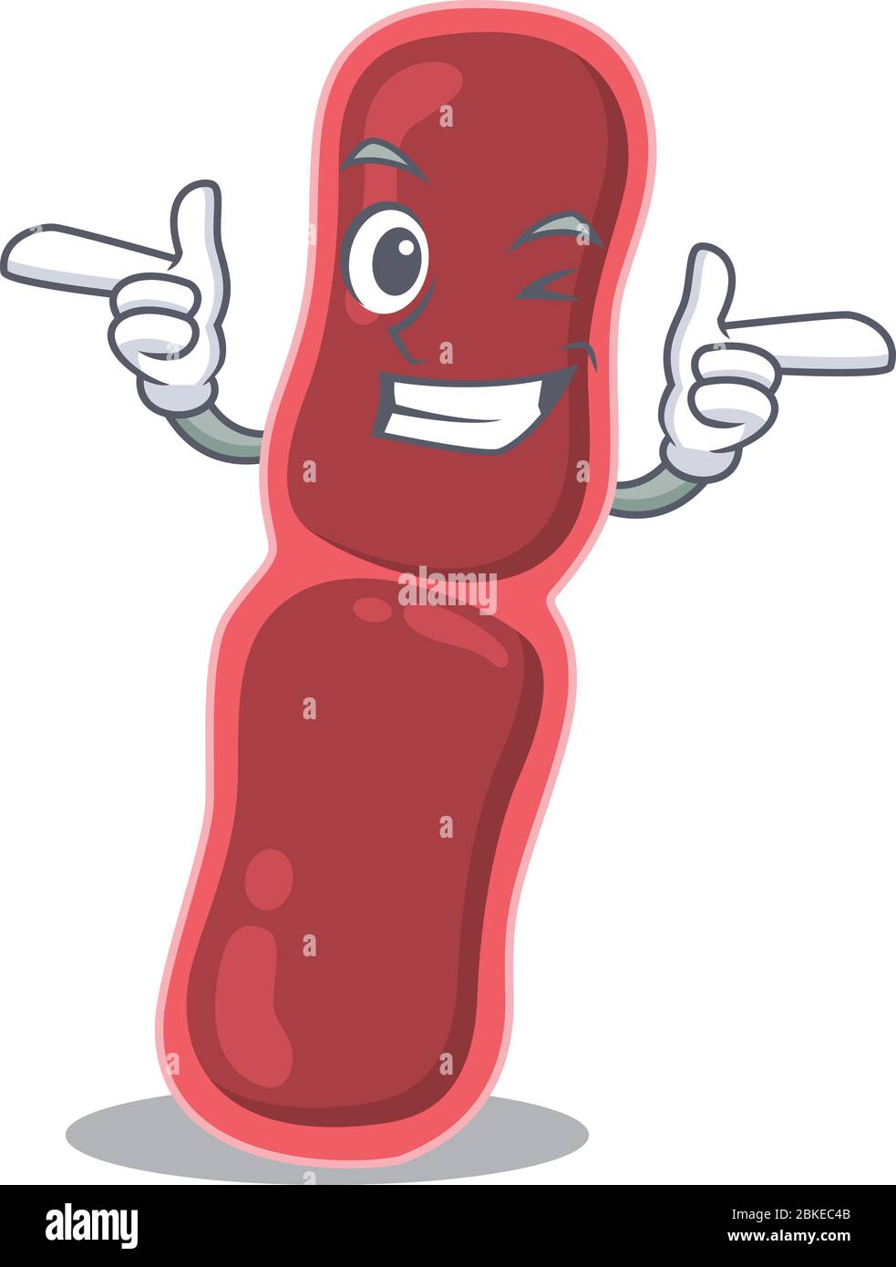 Cartoon design concept of bacillus bacteria with funny wink eye Stock ...