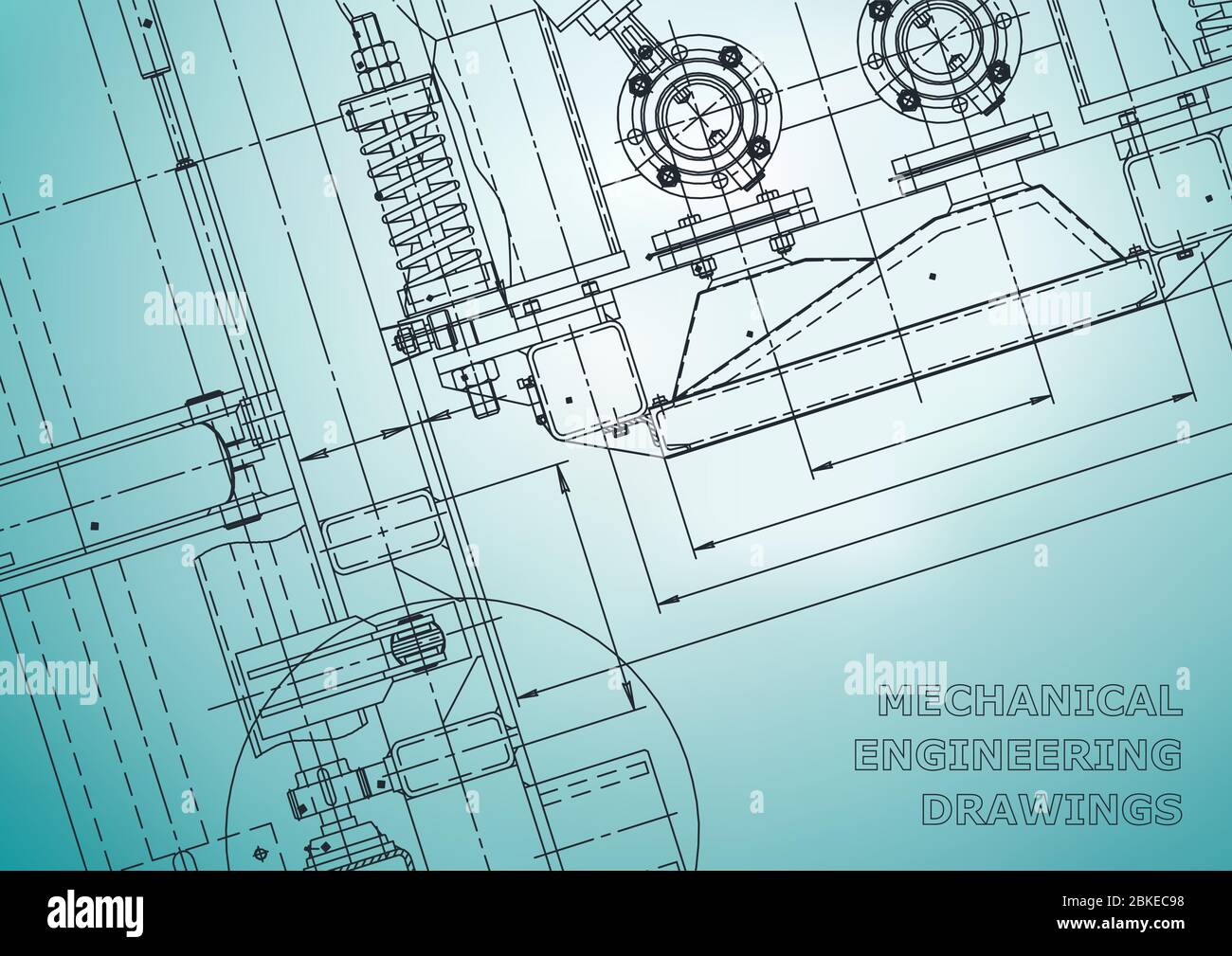 Blueprint. Vector engineering drawings. Mechanical instrument making ...