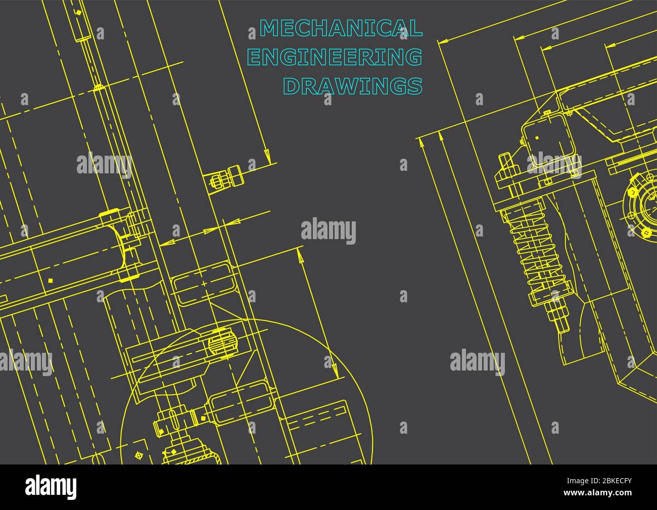 Blueprint. Vector engineering drawing. Mechanical instrument making ...