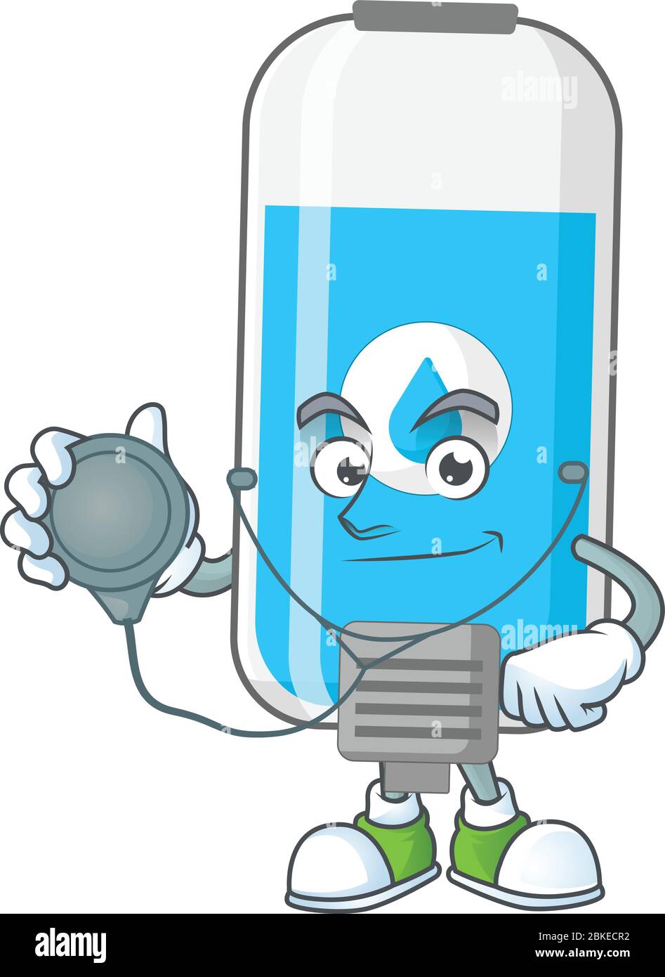 A dedicated Doctor wall hand sanitizer Cartoon character with ...