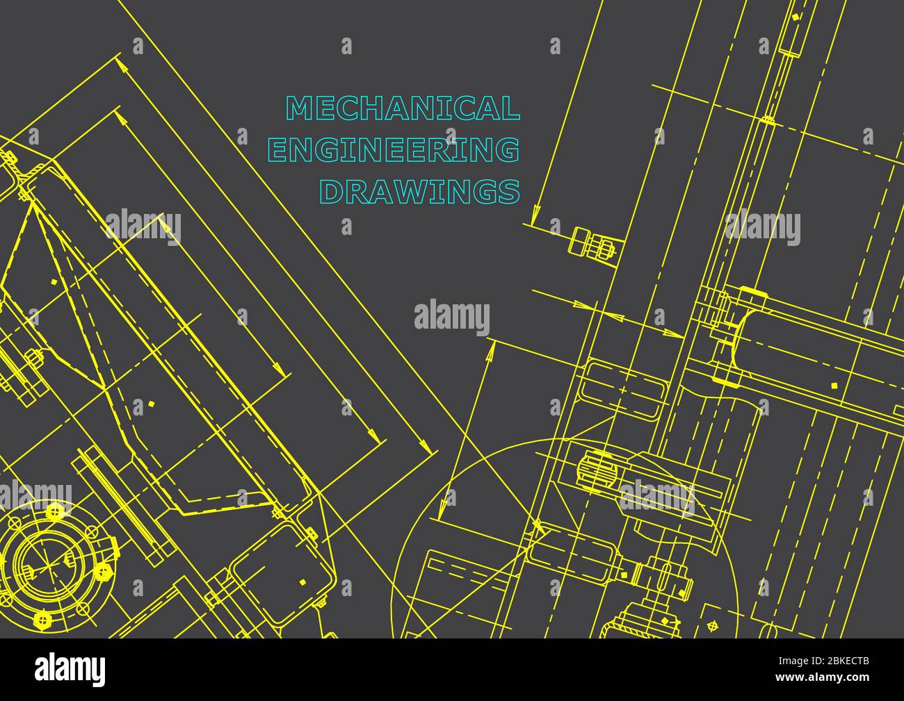 Blueprint. Vector engineering illustration. Computer aided design systems. Instrument-making ...