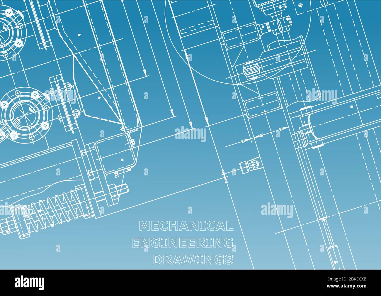 Blueprint. Vector engineering illustration. Computer aided design systems. Instrument-making ...
