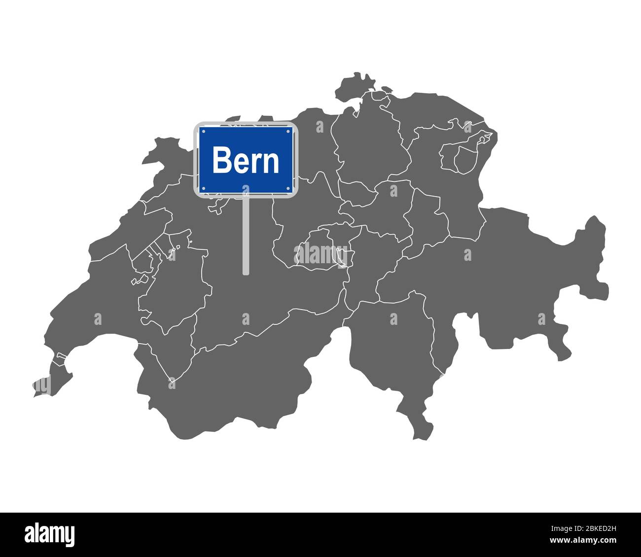 Map of the canton of bern Cut Out Stock Images & Pictures - Alamy