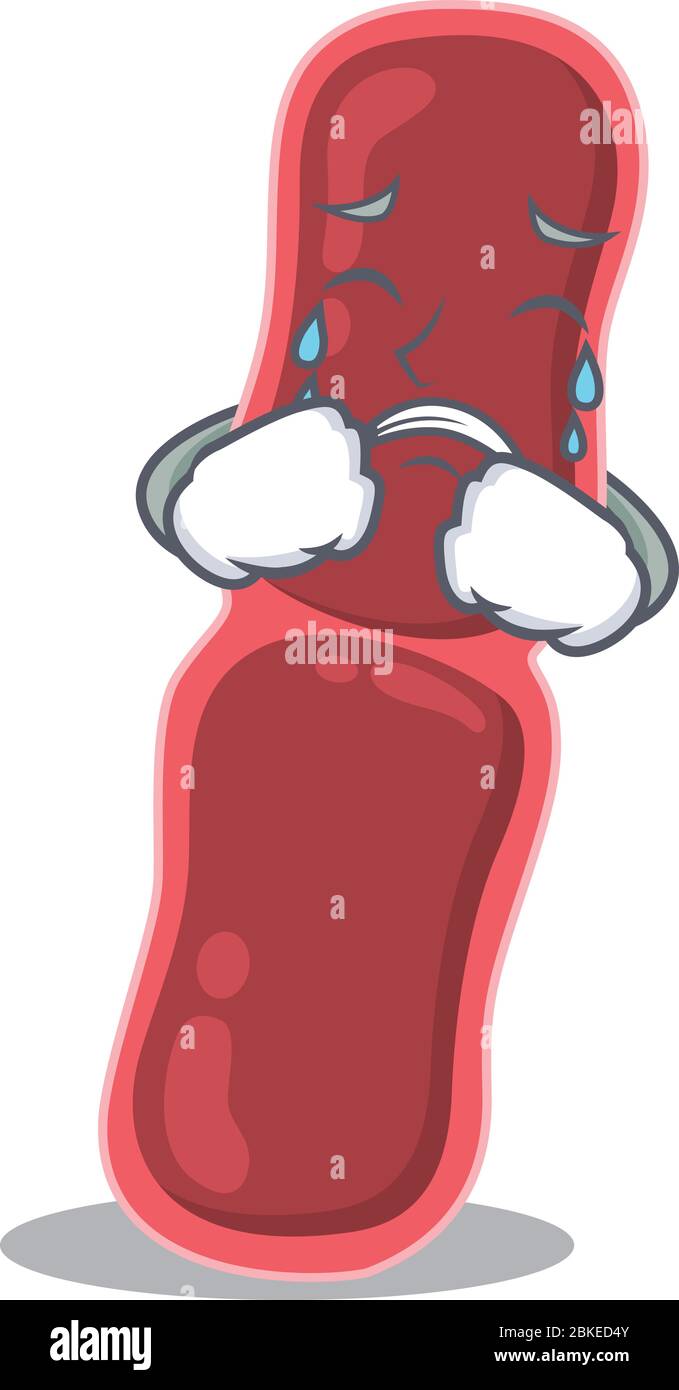 Cartoon character design of bacillus bacteria with a crying face Stock ...