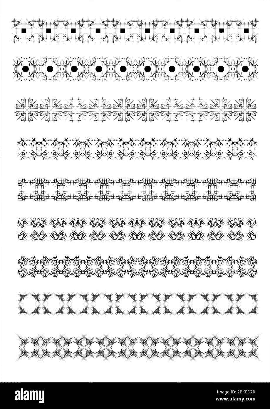Collection of Ornamental Rule Lines in Different Design styles Stock ...