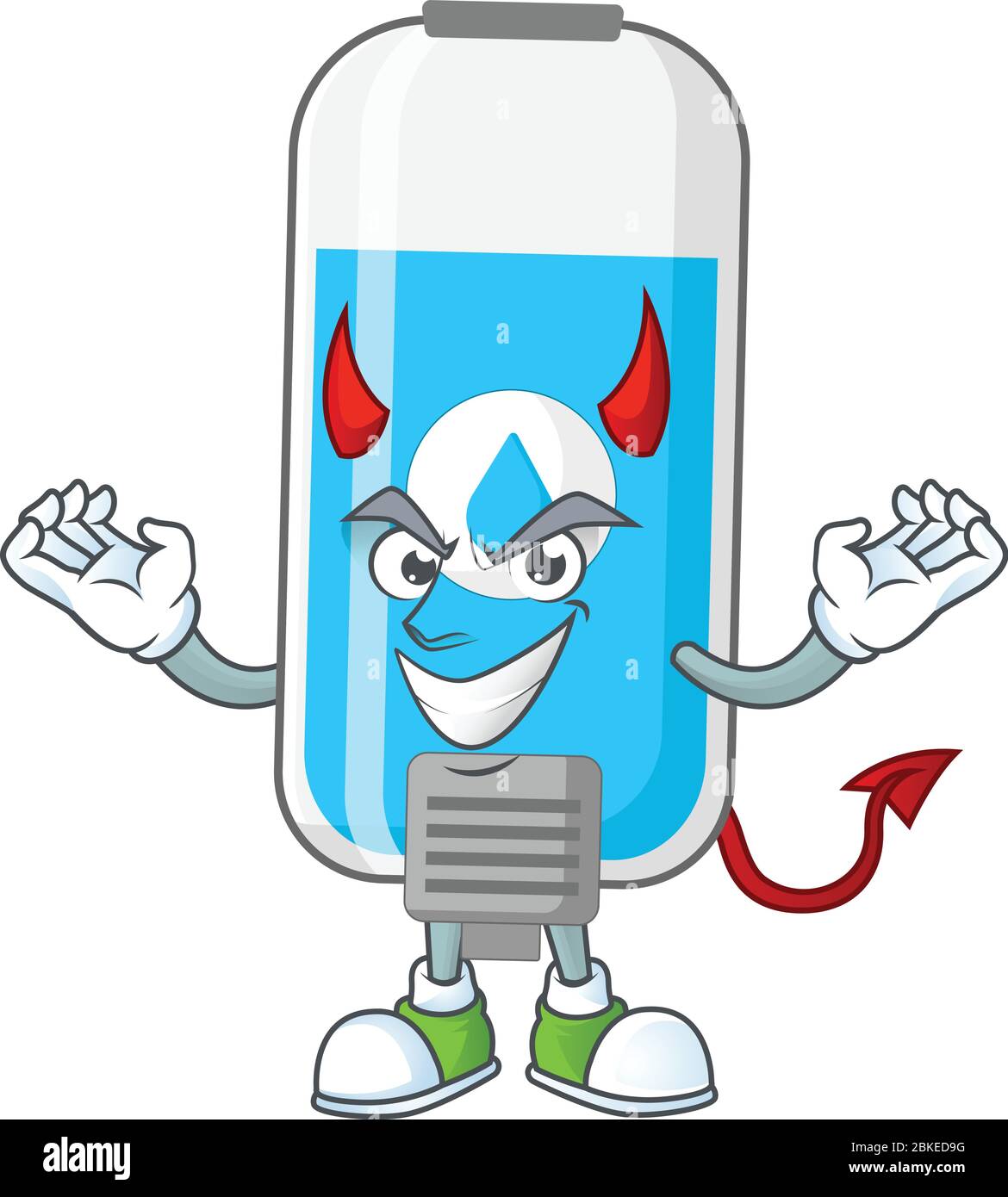 A picture of devil wall hand sanitizer cartoon character design Stock ...