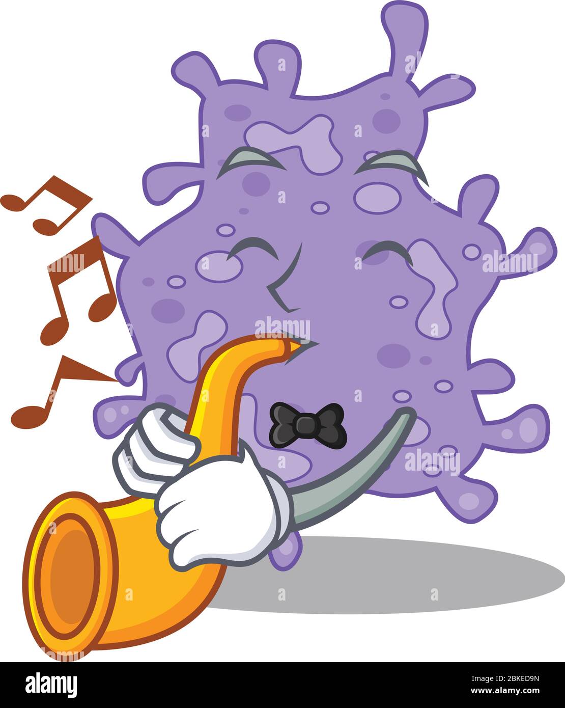Talented musician of staphylococcus aureus cartoon design playing a ...