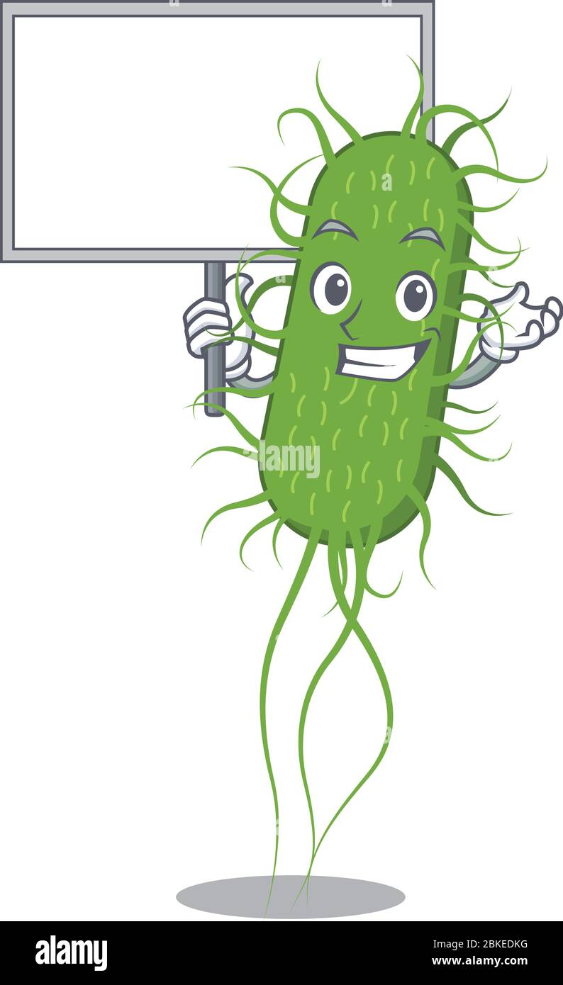An icon of e.coli bacteria mascot design style bring a board Stock ...