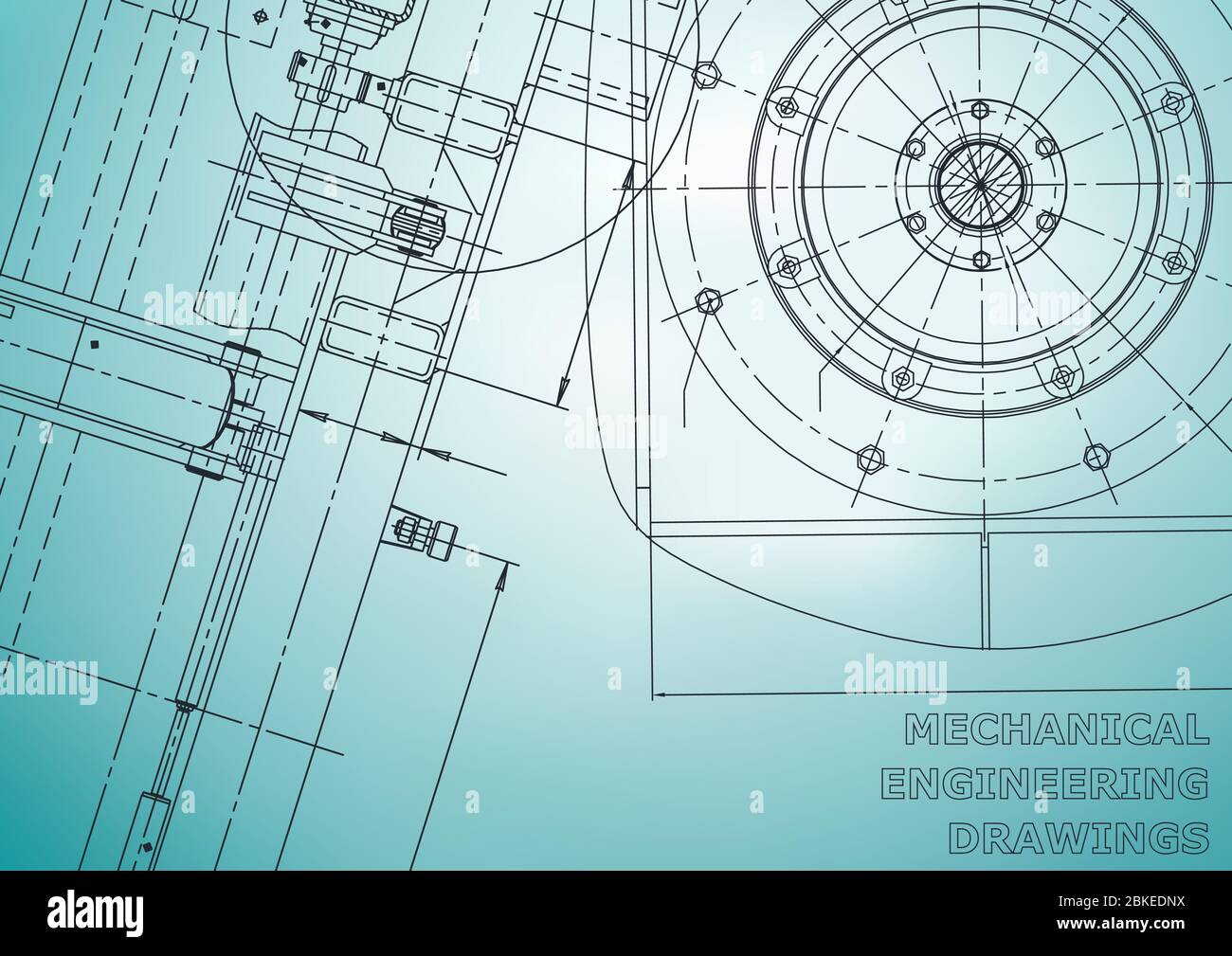 Blueprint. Vector engineering illustration. Cover, flyer, banner. Light ...