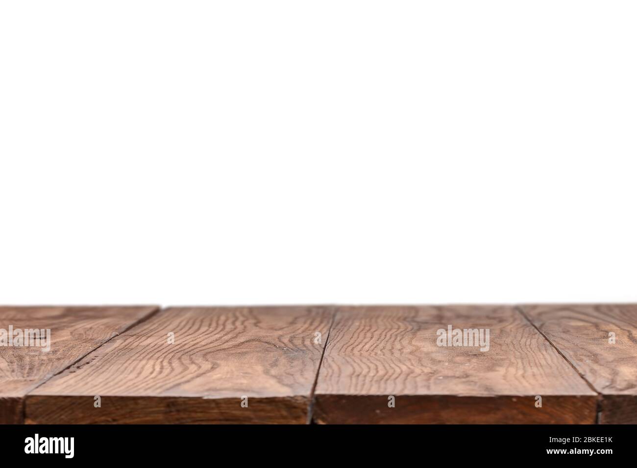Blank wooden table backdrop on a white background Stock Photo - Alamy
