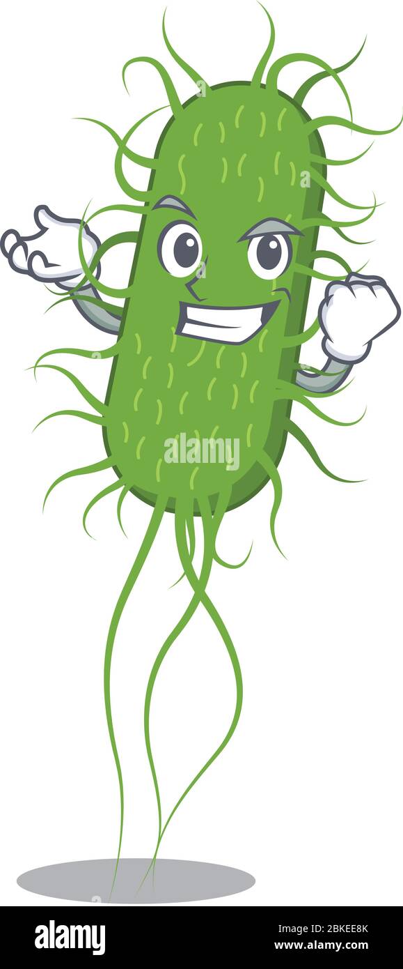 A dazzling e.coli bacteria mascot design concept with happy face Stock ...