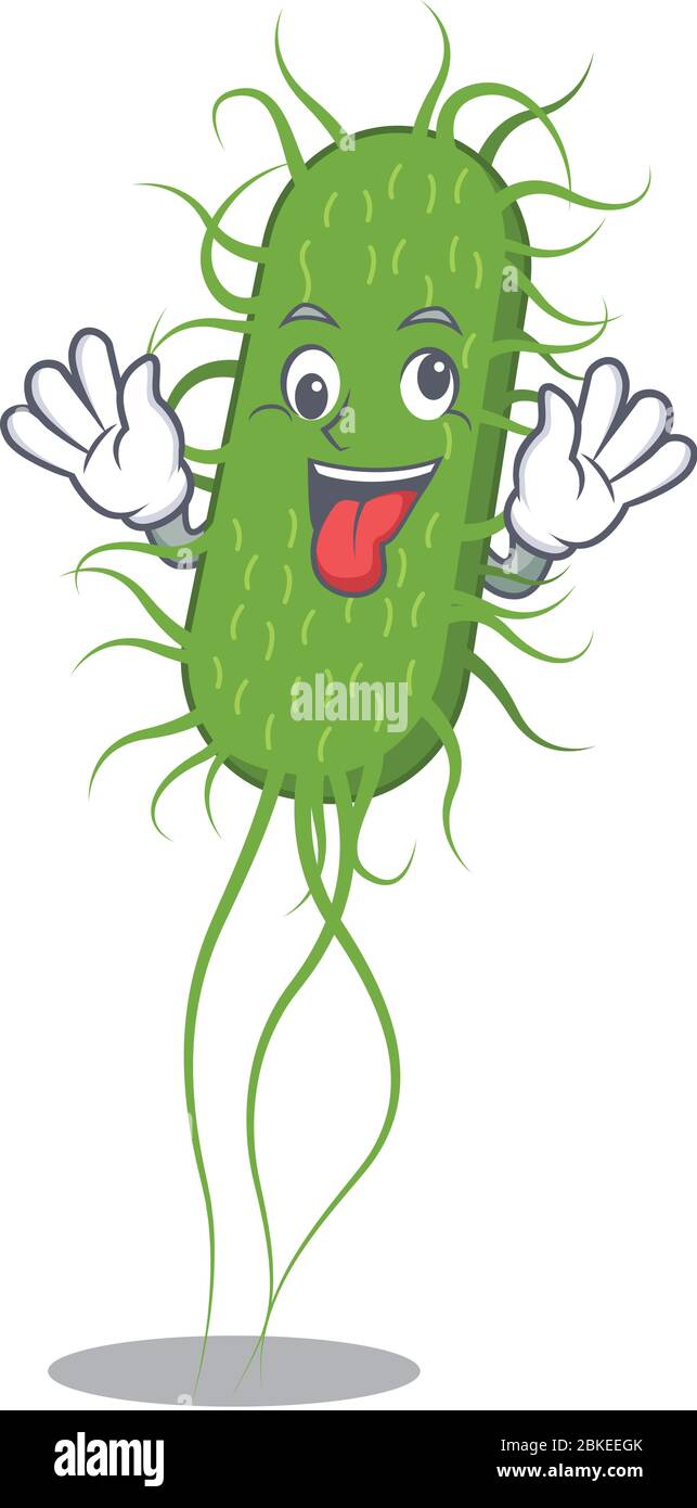 A cartoon design of e.coli bacteria having a crazy face Stock Vector ...